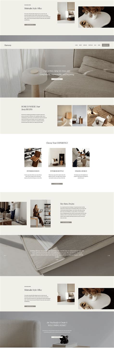 Squarespace Website Template For Interior Designers Behance