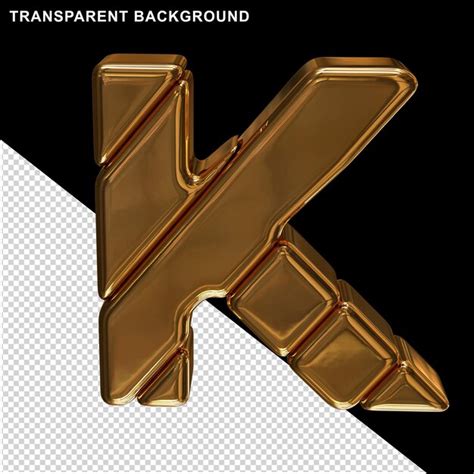 Premium Psd Golden Block Letters Capital Letter K