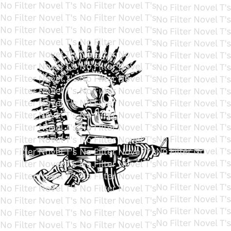 Ammo Mohawk Skeleton Warrior Digital Png Etsy