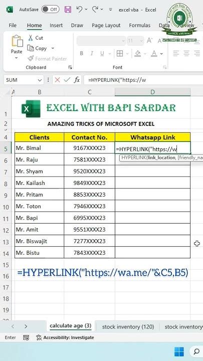 Hyperlink How To Apply Hyperlink In Excel Msexcel Bapisardar