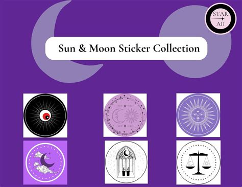Sun And Moon Sticker Pack Etsy