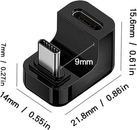 Duttek USB C 180 Degree Adapter With Digital Display 40Gbps 180 Degree USB C Angle Adapter 140W