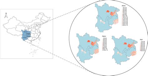 The Geographical Distribution Of Pm10 Pm2 5 And Pm1 Concentrations By Download Scientific