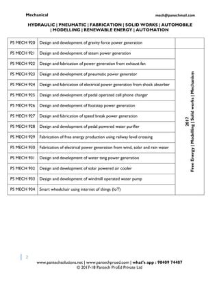 Pantech Mechanical Projects 2017 18 PDF