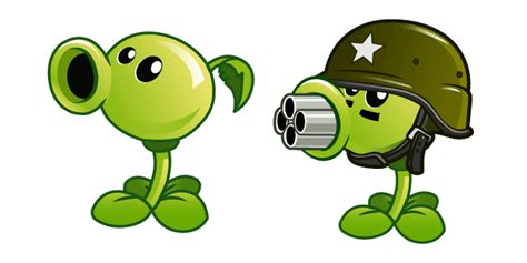 Custom Cursor Pack Plants Vs Zombies Peashooter And Gatling Pea Cursor Helper