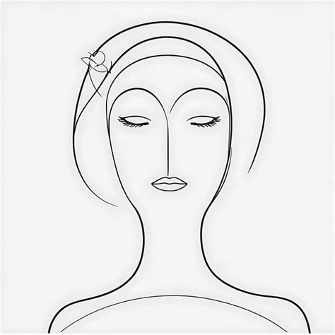Premium Photo Woman Flowers Line Art Minimalism Abstract Modern