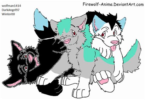 Three Wolf Pups Lineart By Firewolf Anime D36x1l5 By Rawr246 On Deviantart