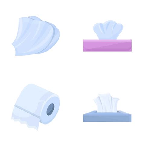 Iconos De Servilletas En Conjunto Vector De Dibujos Animados Toalla De