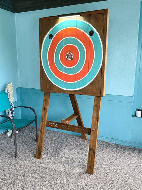 Axe Throwing Set Wood Backboard And 3 Throwing Axes For Outdoor Indoor Games Etsy