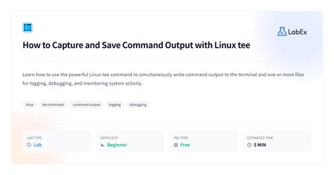 how to capture and save command output with linux tee labex