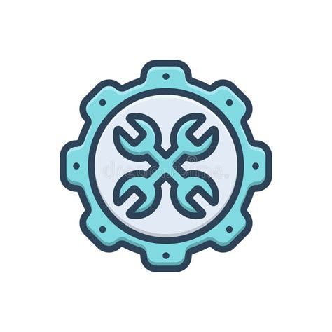 Color Illustration Icon For Service Mark Service And Gear Stock