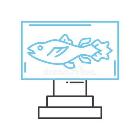 Coelacanth Line Icon Outline Symbol Vector Illustration Concept Sign