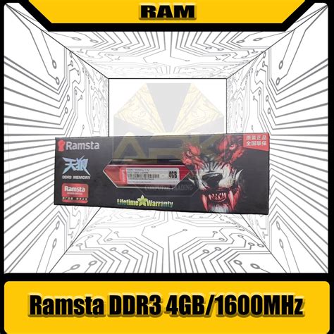 Ramsta 4gb Ddr3 1600mhz Desktop Shopee Philippines