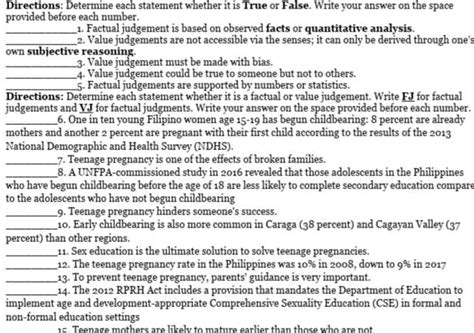 Directions Determine Each Statement Whether StudyX