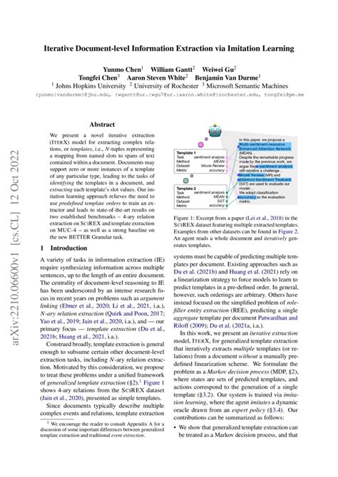 Iterative Document Level Information Extraction Via Imitation Learning Deepai