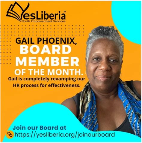 Dr Gail P On Linkedin Yesliberia Boardmemberofthemonth