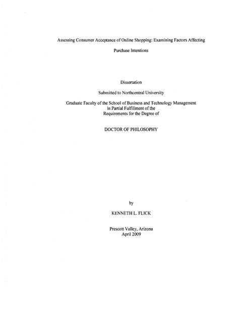Assessing Consumer Acceptance Of Online Shopping Examining Factors Affecting Purchase Intentions
