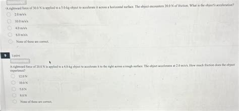 solved a rightward force of 30 0 n is applied to a 5 0 kg