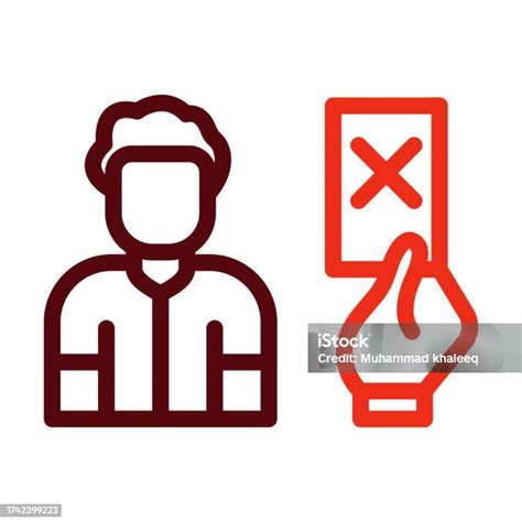 실격 벡터 굵은 선 개인 및 상업적 사용을 위한 두 가지 색상 아이콘 남자에 대한 스톡 벡터 아트 및 기타 이미지 남자 두꺼운 디자인 Istock