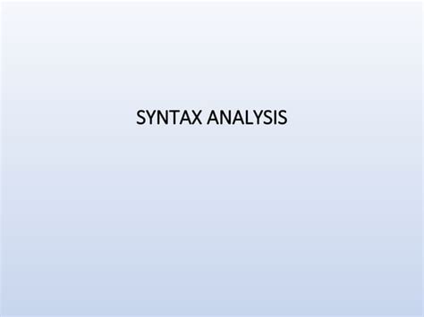 51114 Compiler Design Syntax Analysis Top Downppt