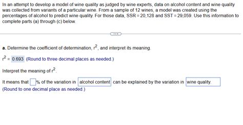 Solved In An Attempt To Develop A Model Of Wine Quality As Chegg