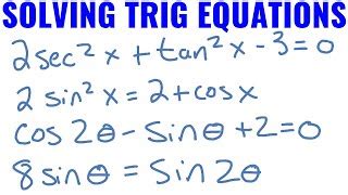 Solving Trig Equations Using Identities Pearson Channels