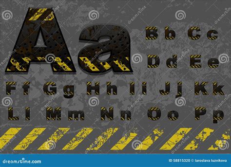 Tech Alphabet Part 1 Of 2 Stock Vector Illustration Of Banner Rock