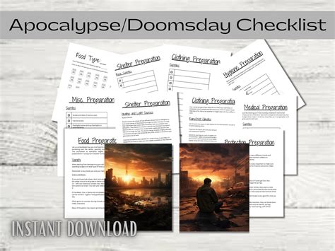 Apocalypse Doomsday Prepper Binder Checklist Survival Emergency