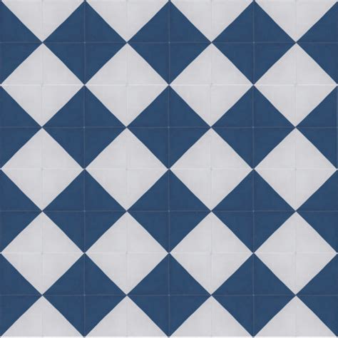 Carreau de ciment véritable artisanal motif triangle bleu et gris 20 x