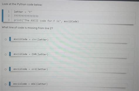 Solved Look At The Python Code Below 1 Letter F 2
