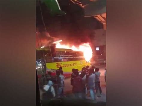 Hyderabad Bus Catches Fire No Casualty Theprint Anifeed