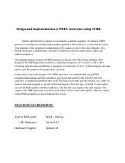 PRBS Generator Docx Design And Implementation Of PRBS Generator Using VHDL Pseudo Random
