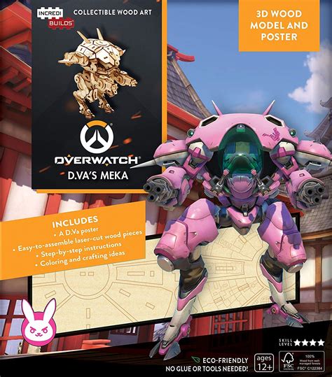 Incredibuilds Overwatch Dvas Meka 3d Wood Model And Poster Insight