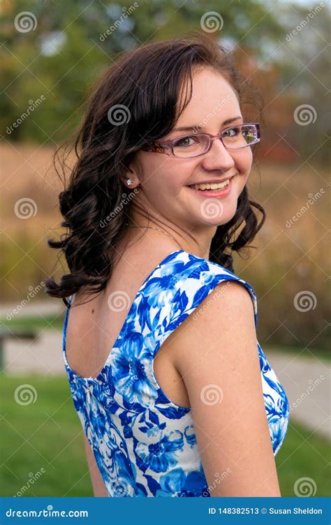 Pretty Teen Age Girl Looking Over Her Shoulder Stock Image Image Of