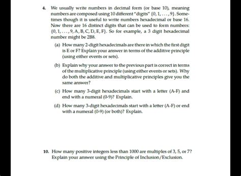 answered 4 we usually write numbers in decimal… bartleby