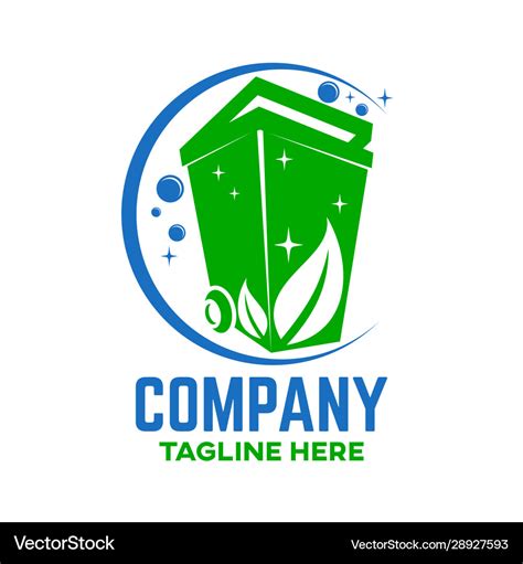Modern Trash Can Logo Royalty Free Vector Image