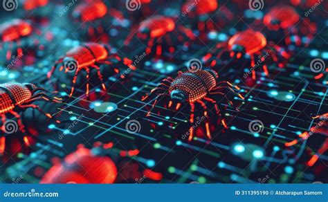 A Bug Spreading Across Multiple Devices Digital Threats Concept Stock Photo Image Of Symbol