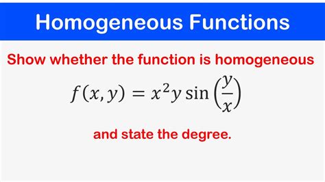 🔵10 Homogeneous Functions Intro To Homogeneous First Order