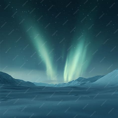 A Radiant Aurora Dancing Above An Untouched Snowy Expanse Premium Ai