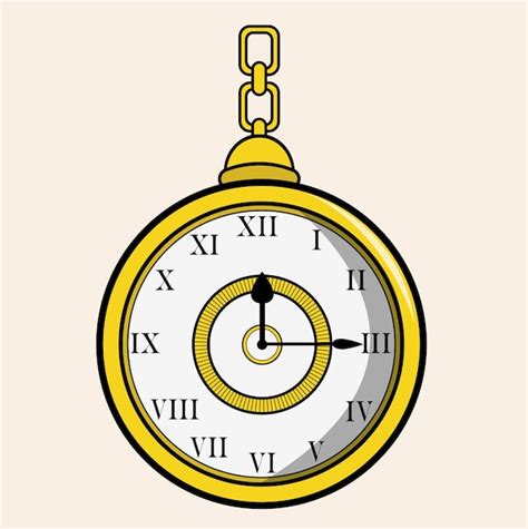 Ilustración De Vector De Estilo De Dibujos Animados Reloj De Bolsillo