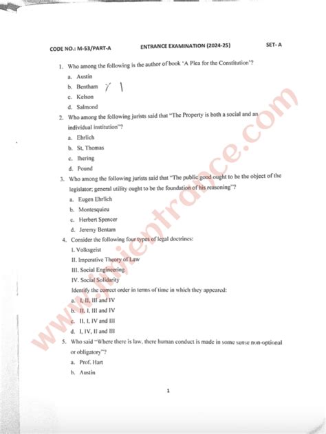 Llm 2024 Jamia Entrance Question Paper Jmientrance