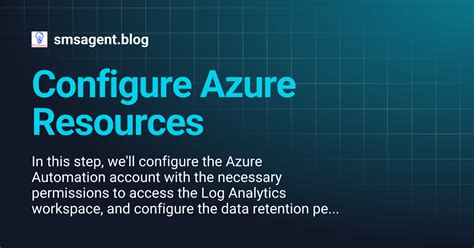 Configure Azure Resources Smsagent Blog