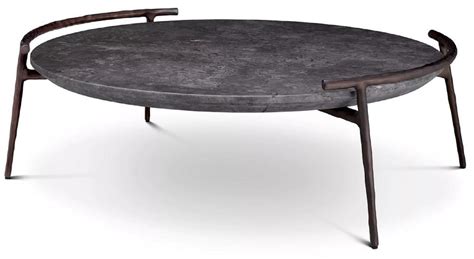 Casa Padrino luxury coffee table gray bronze Ø x H cm Aluminum living room table