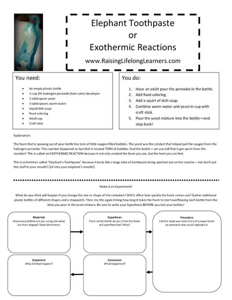 Elephant Toothpaste Experiment Report At Amanda Moretz Blog