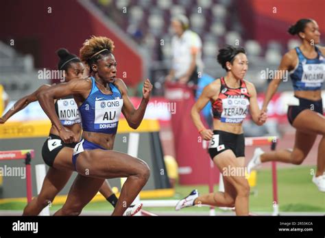 Nia Ali Running The 100m Hurdles At The 2019 World Athletics