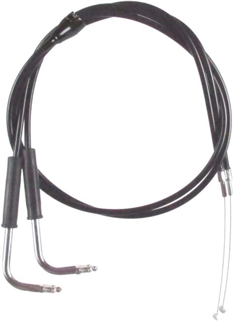 Black Vinyl Coated 8 Throttle Cable Set For 2002 2007