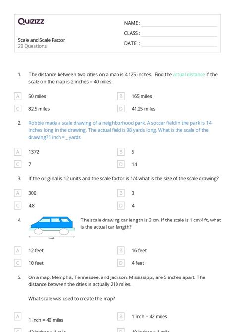 50 Scale And Conversions Worksheets For 7th Grade On Quizizz Free