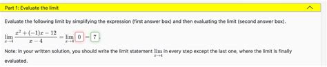 Solved Part Evaluate The LimitEvaluate The Following Chegg Com