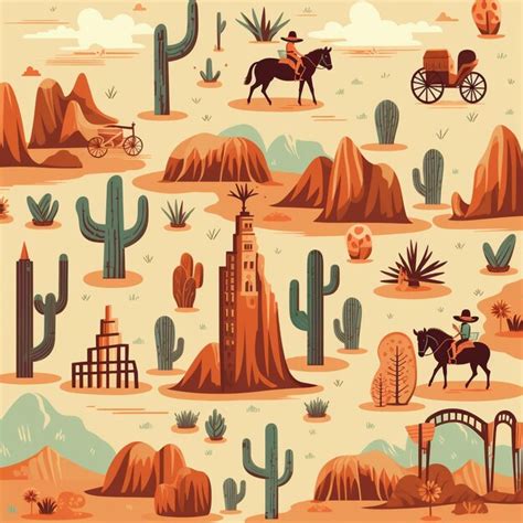 Premium Photo Wild West Pattern