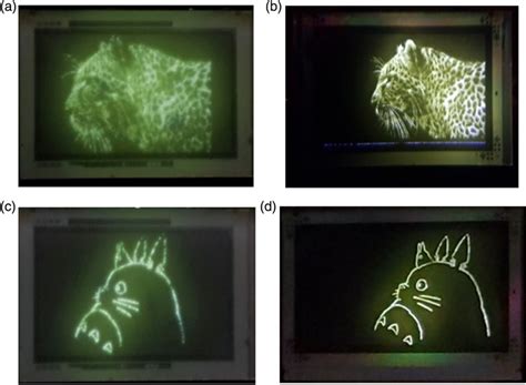 a c 960 × 540 b d 1920 × 1080 370 nm uv micro‐led displays connected